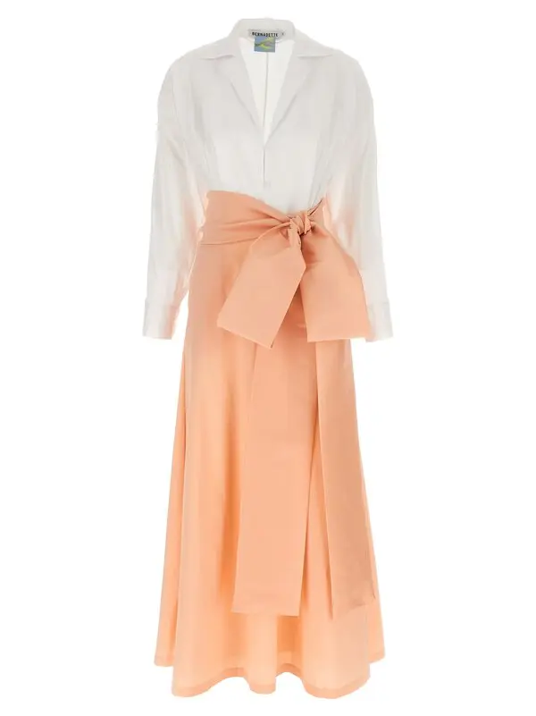Bernadette Clarence Dress With Embossed Camellia Skirt - Multicolor