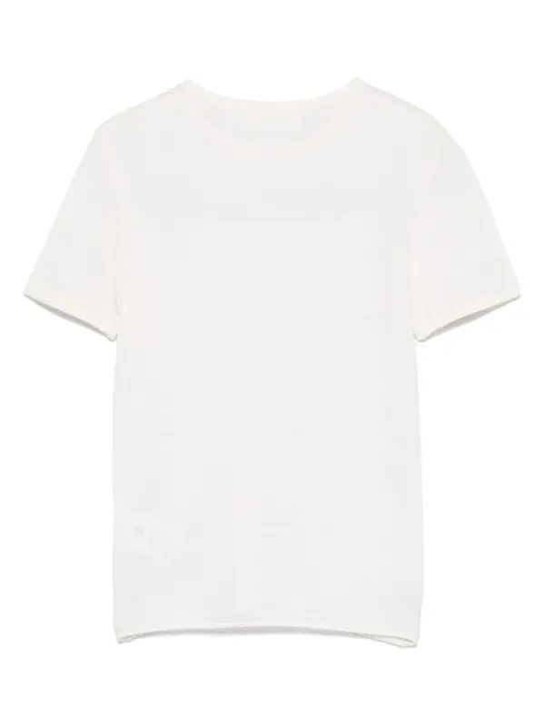 LISA YANG Ribbed Trim Cashmere T-shirt
