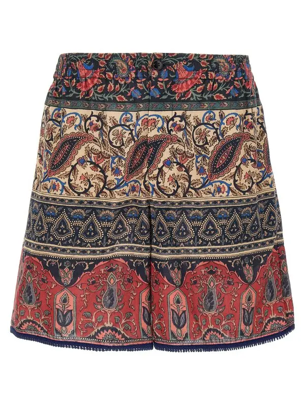 Valentino Garavani Voyage Imaginaire" Print Cotton Bermuda Shorts - Multicolor