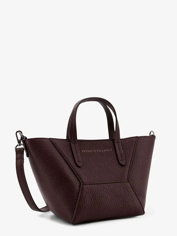 Brunello Cucinelli Duo Leather Crossbody Bag - Red