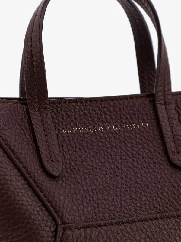 Brunello Cucinelli Duo Leather Crossbody Bag - Red