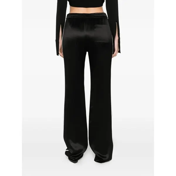 TOM FORD Silk Wide Leg Track Pants - Black
