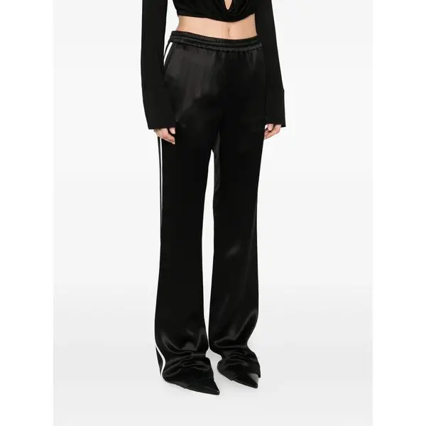 TOM FORD Silk Wide Leg Track Pants - Black