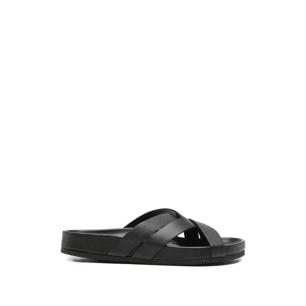 TOM FORD Leather Crossover Strap Sandals - Black