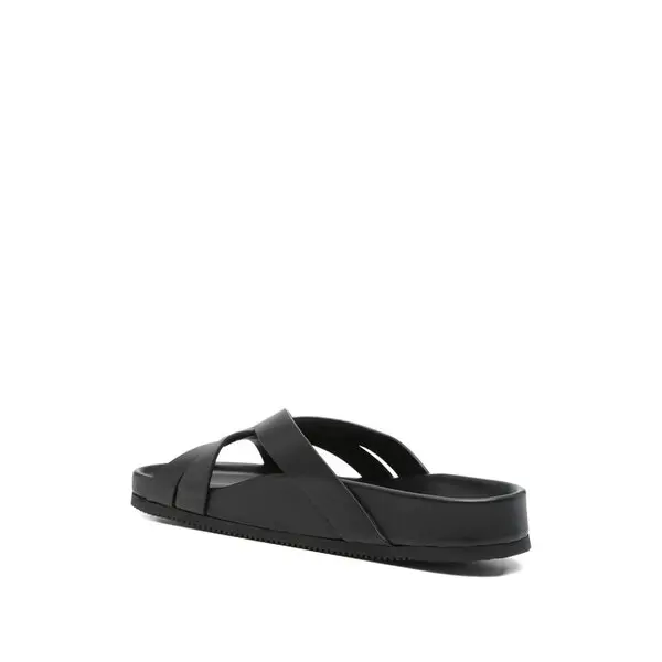 TOM FORD Leather Crossover Strap Sandals - Black