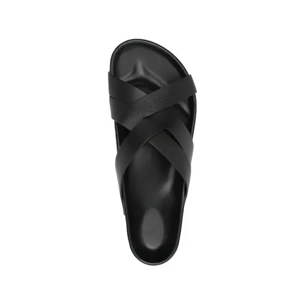 TOM FORD Leather Crossover Strap Sandals - Black
