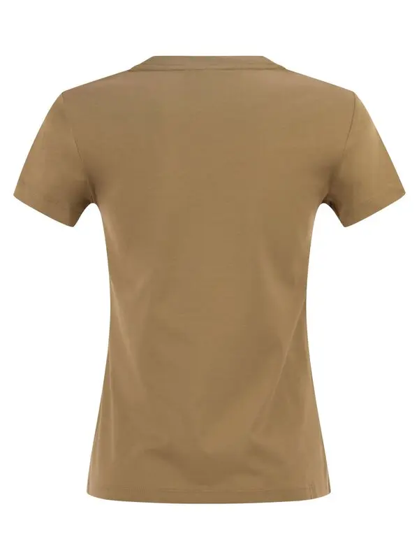 Max Mara Papaia Cotton Jersey T-shirt With Embroidered Monogram - Multicolor