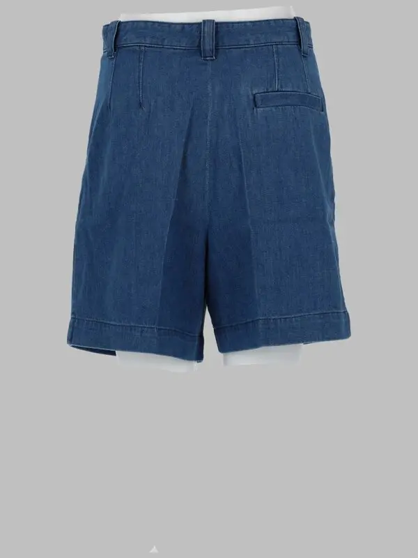 A.p.c. Pleated Cotton Shorts - Blue