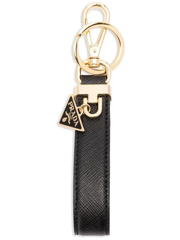 Prada Saffiano Leather Key Ring - Black