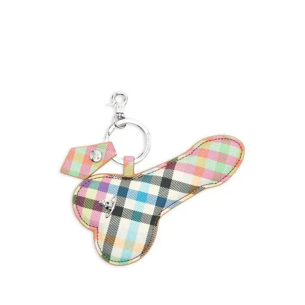VIVIENNE WESTWOOD Multicolor Check Pattern Keyring - White