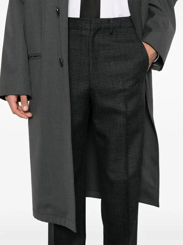 Prada Prince Of Wales Plaid Wool Trousers - Gray