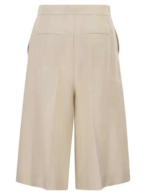 Max Mara Tailored Linen Bermuda Shorts - Multicolor