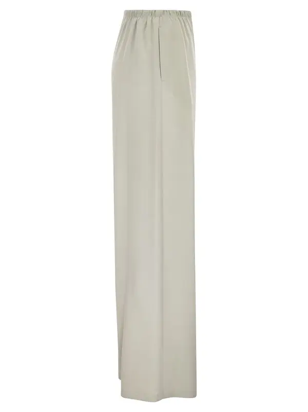 Max Mara Silk Crêpe De Chine Trousers - Green