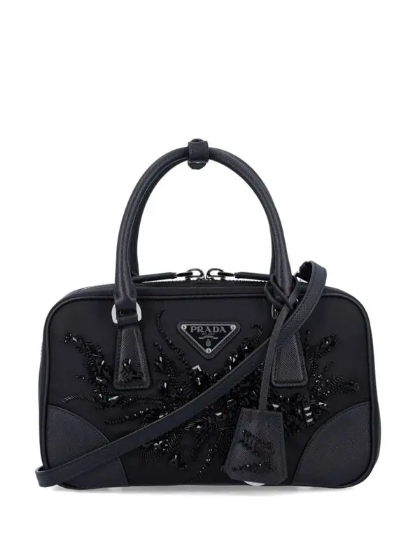 Prada Re-edition 1978 Embellished Top Handle Bag - Black