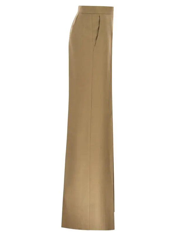 Max Mara Wide-leg Linen Twill Trousers - Cream