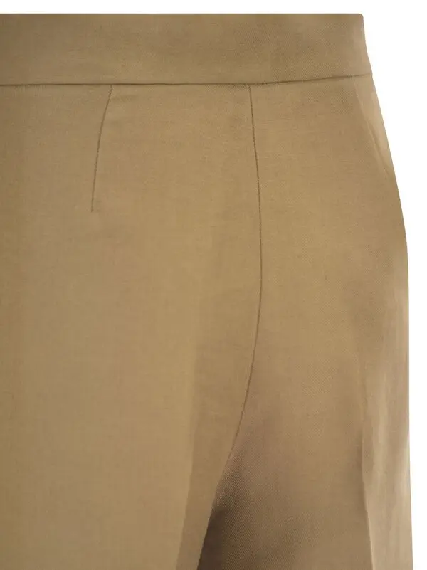 Max Mara Wide-leg Linen Twill Trousers - Cream