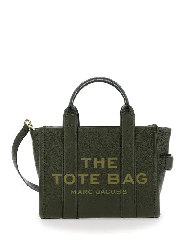 Marc Jacobs The Tote Bag Media In Hammered Leather - Green