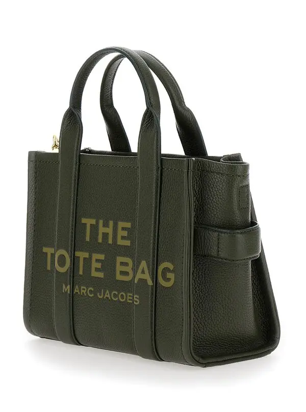 Marc Jacobs The Tote Bag Media In Hammered Leather - Green