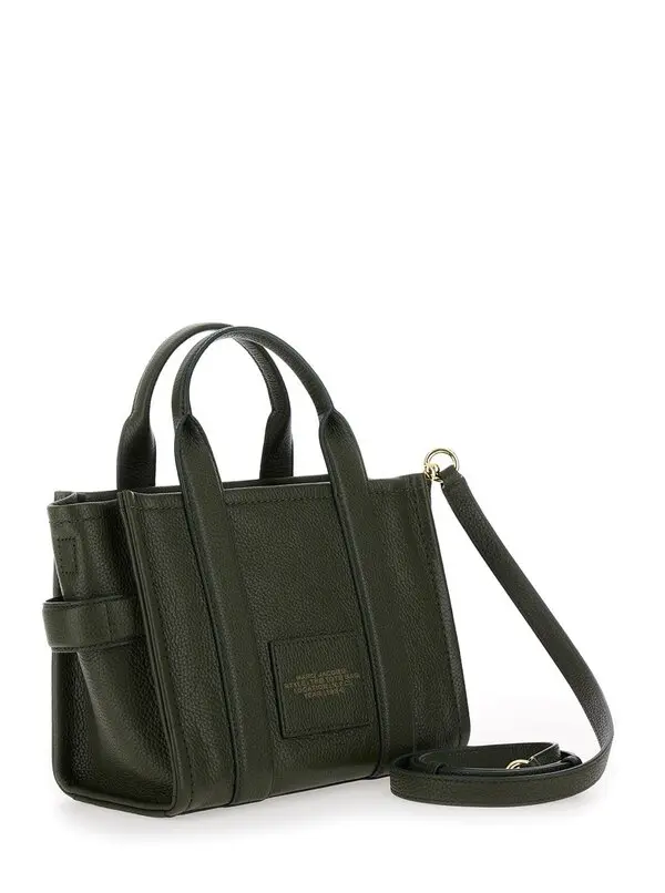 Marc Jacobs The Tote Bag Media In Hammered Leather - Green