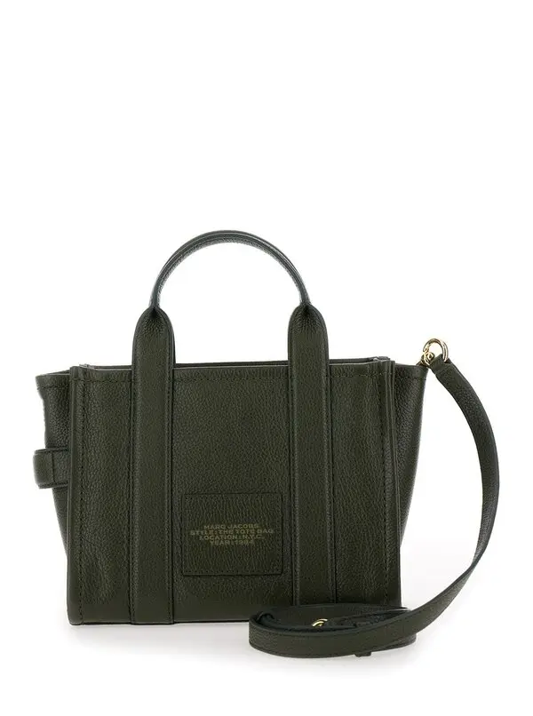 Marc Jacobs The Tote Bag Media In Hammered Leather - Green