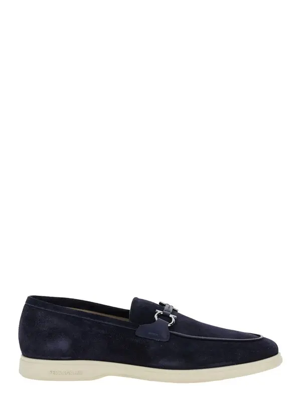 FERRAGAMO Cosimo Suede Loafers With Metallic Hooks - Multicolor
