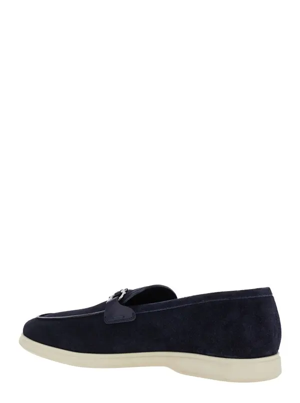 FERRAGAMO Cosimo Suede Loafers With Metallic Hooks - Multicolor
