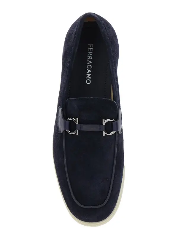 FERRAGAMO Cosimo Suede Loafers With Metallic Hooks - Multicolor