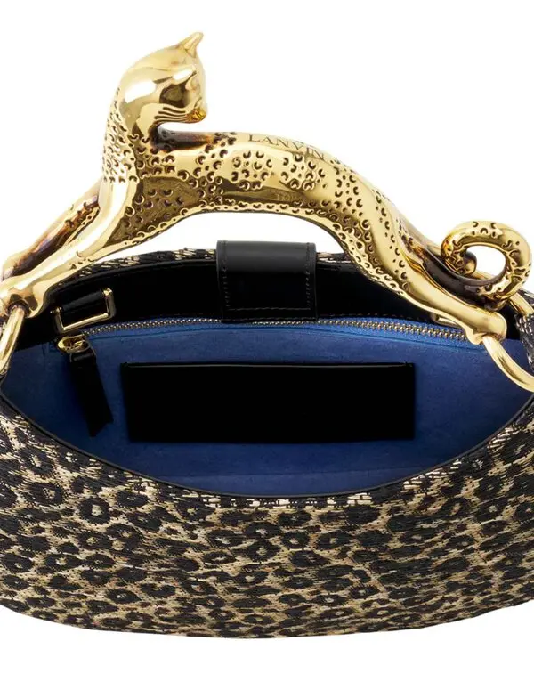 LANVIN Mini Bag With Animal Print And Feline Handle - Multicolor