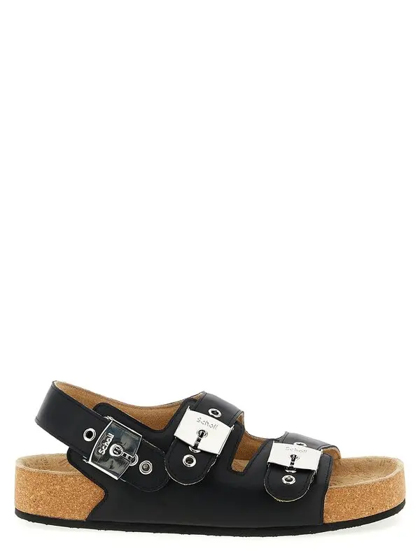 Balenciaga X Scholl Leather Buckled Sandals