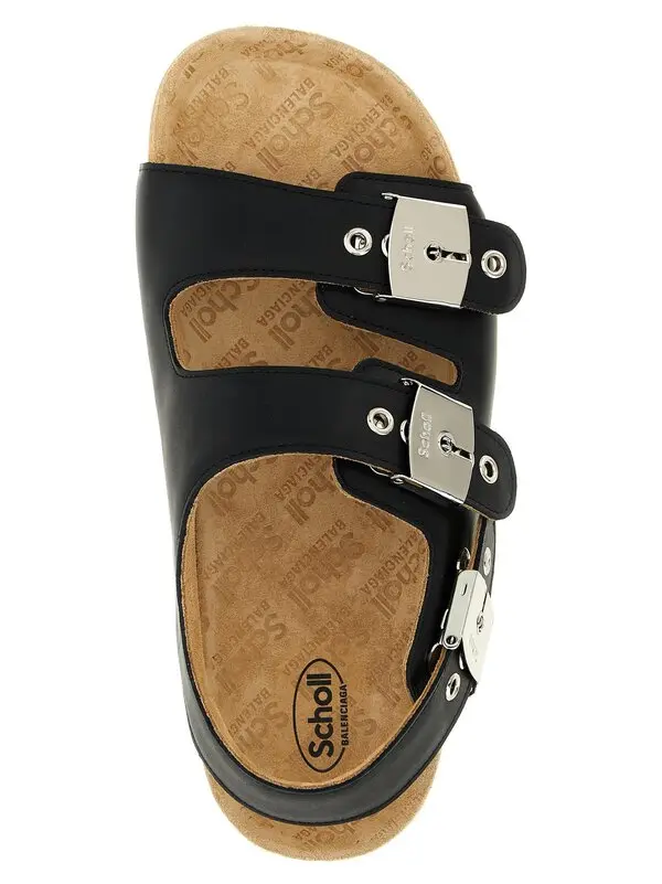 Balenciaga X Scholl Leather Buckled Sandals