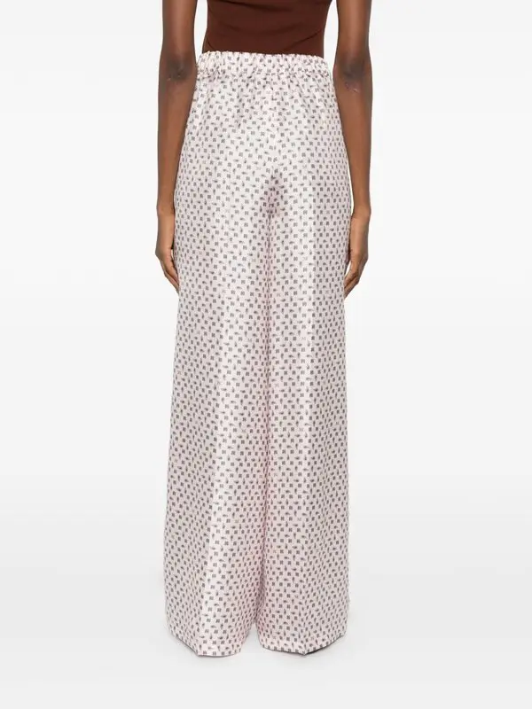 Max Mara Silk Paisley Print Wide Leg Trousers - Multicolor