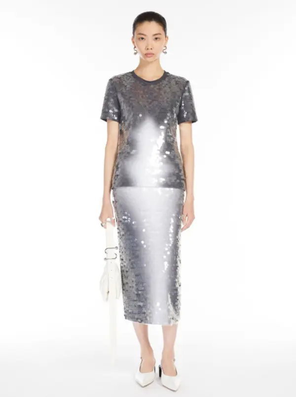 Sportmax Sequined Tech Fabric T-shirt - Multicolor