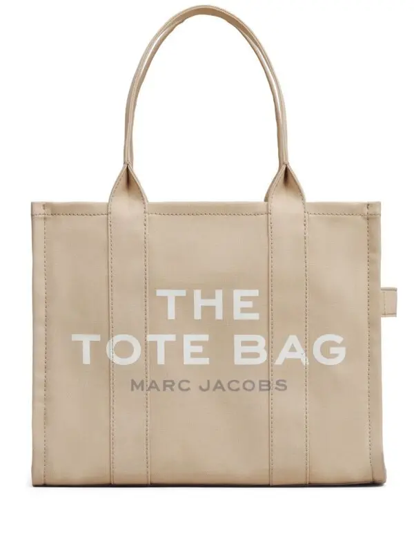 Marc Jacobs The Large Tote Shoulder Bag With Contrast Logo - Cream