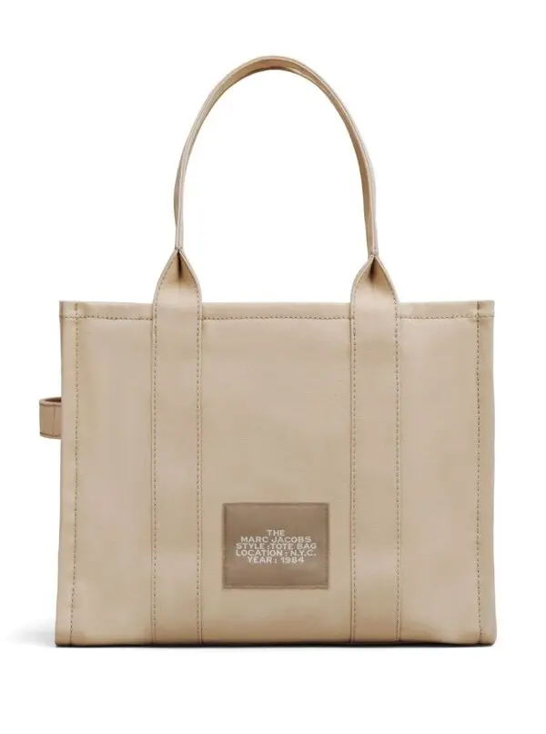 Marc Jacobs The Large Tote Shoulder Bag With Contrast Logo - Cream