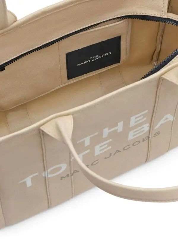 Marc Jacobs The Large Tote Shoulder Bag With Contrast Logo - Cream