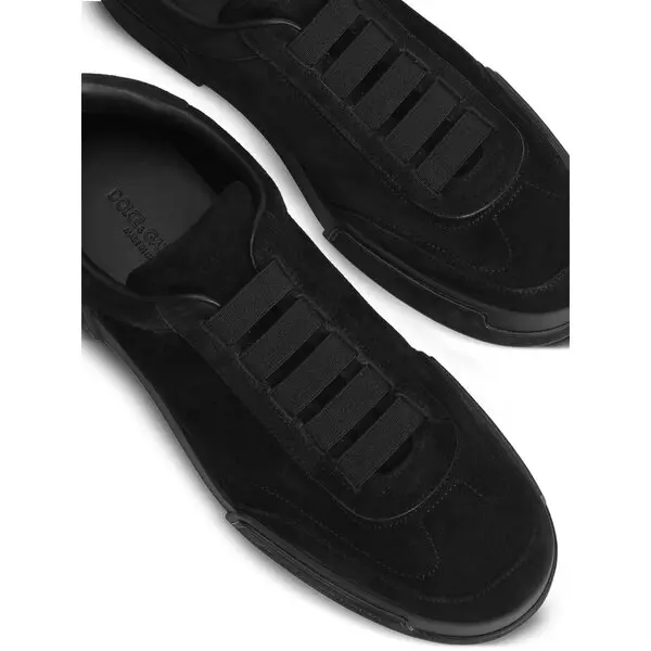 Dolce & Gabbana Calf Leather Round Toe Flat Sole Trainers