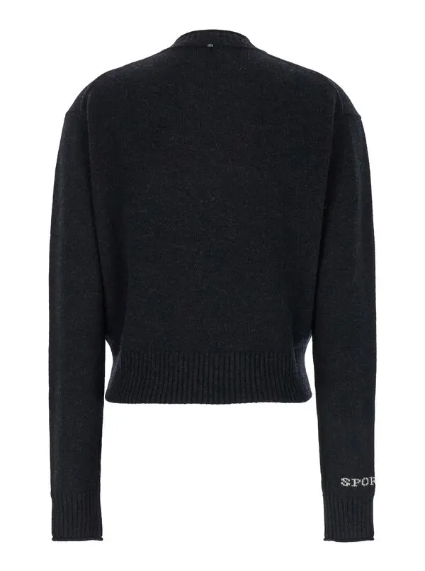 Sportmax Agadir Wool And Cashmere Crewneck Sweater With Logo Lettering - Multicolor