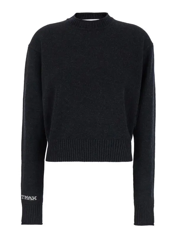 Sportmax Agadir Wool And Cashmere Crewneck Sweater With Logo Lettering - Multicolor