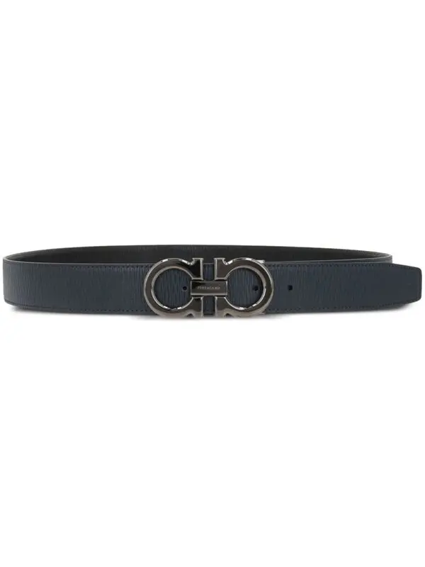 FERRAGAMO Reversible Gancini Belt - Black
