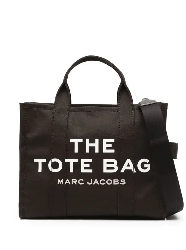 Marc Jacobs The Medium Tote Contrast Logo Print Tote Bag - Black