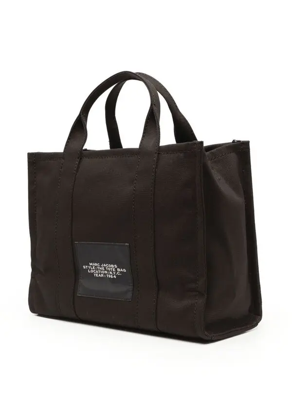 Marc Jacobs The Medium Tote Contrast Logo Print Tote Bag - Black