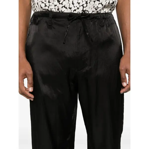 Dries Van Noten Cotton & Viscose Wide-leg Trousers - Black