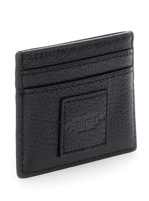 Marc Jacobs Black Card Holder With Card Slot And Logo On The Front In Leather