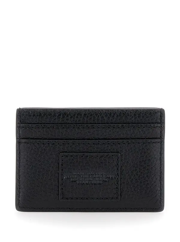 Marc Jacobs Black Card Holder With Card Slot And Logo On The Front In Leather
