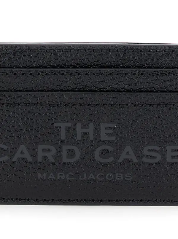 Marc Jacobs Black Card Holder With Card Slot And Logo On The Front In Leather