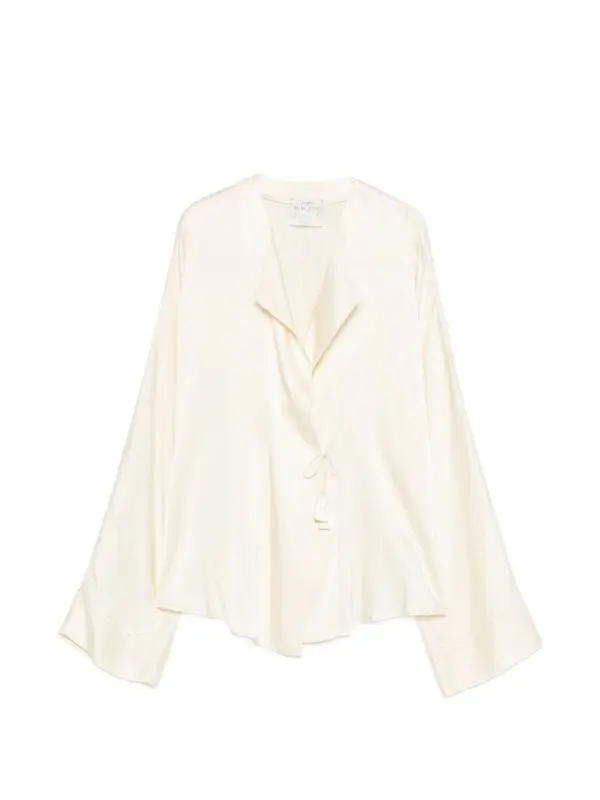 FORTE_FORTE Silk Satin Shirt Ivory