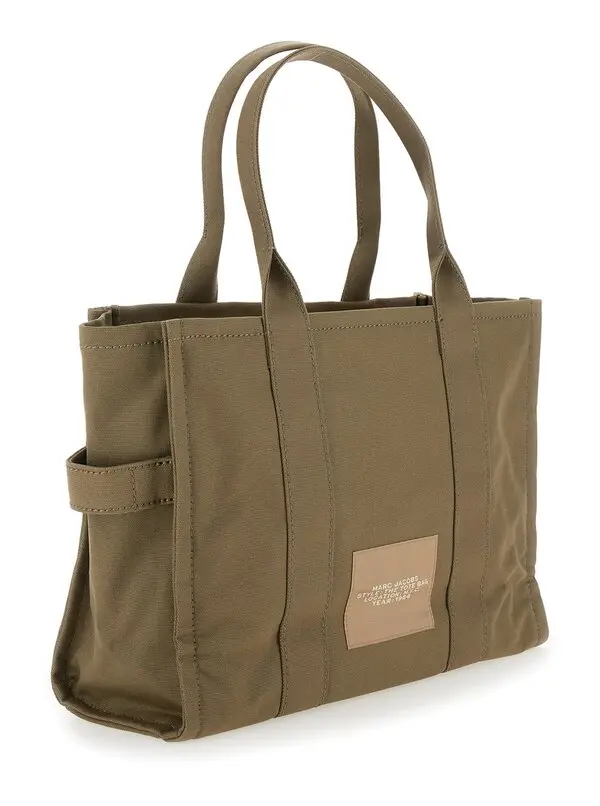 Marc Jacobs Large Tote Bag With Contrast Logo Print - Green