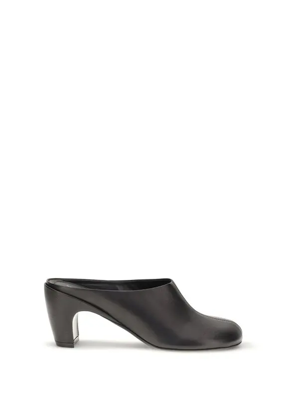 Dries Van Noten Leather Mules With Slanted Heel