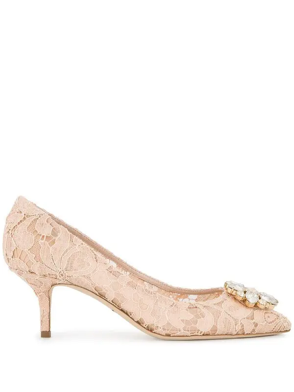 Dolce & Gabbana Embellished Lace Pumps - Multicolor