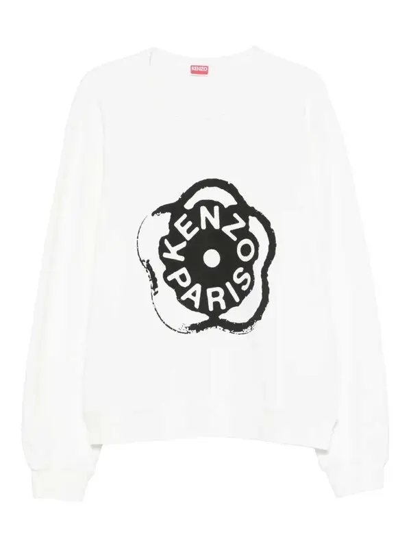 Kenzo Floral Logo Print Sweatshirt - White